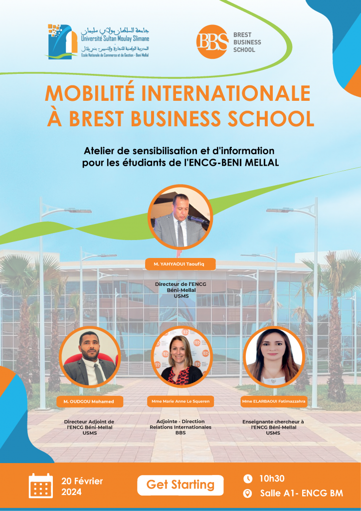 MOBILITÉ INTERNATIONALE À BREST BUSINESS SCHOOL – ENCG – Béni Mellal